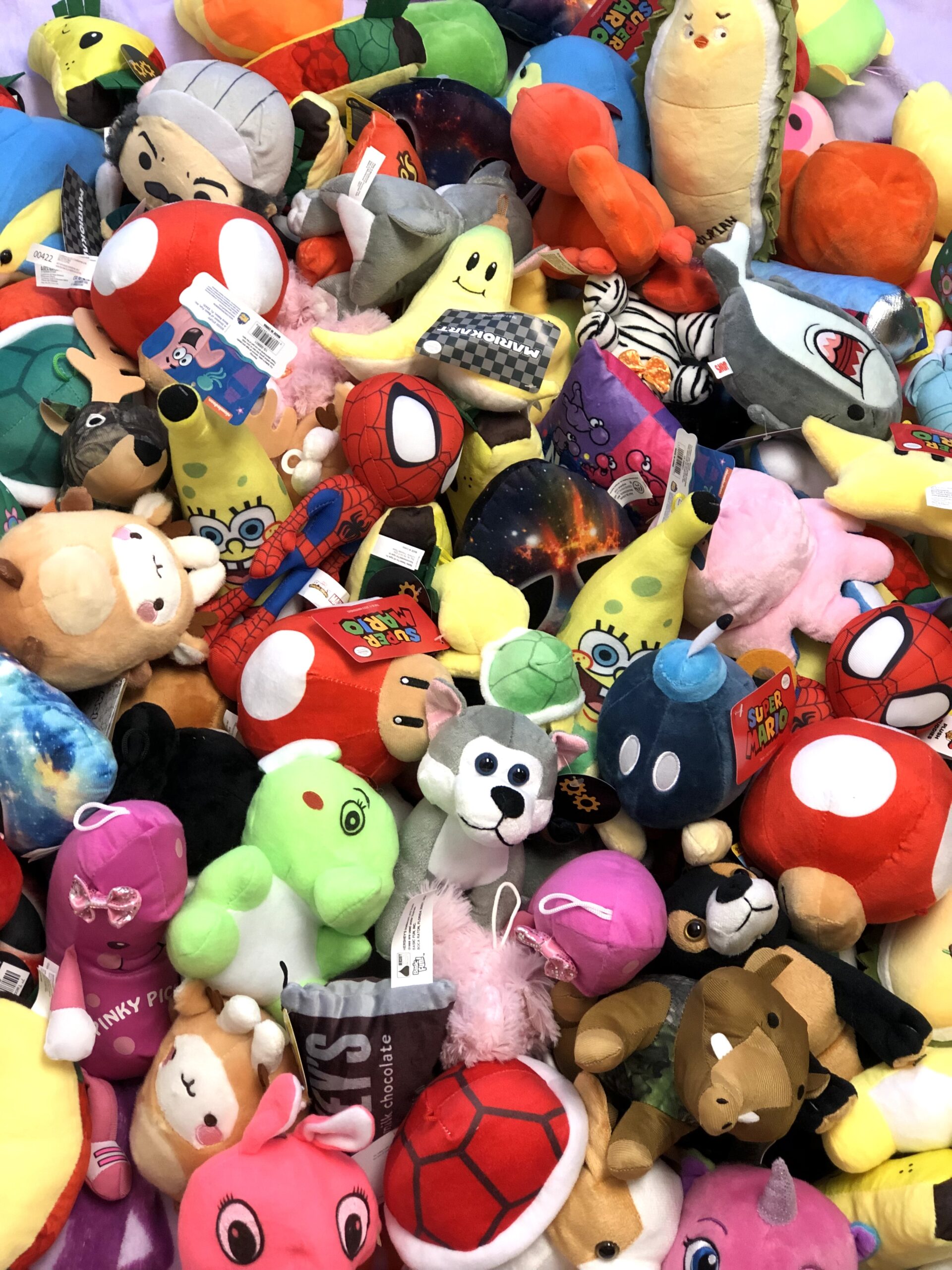Claw Machine Mix -110 pieces New Plush Toys – 40% Licensed 5-9″ Size ...