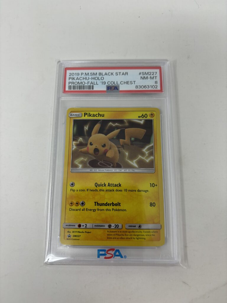 PSA 8 Pikachu Holo Black Star Promo SM227 2019 Pokemon Fall Collection ...